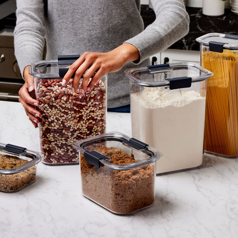 Rubbermaid Brilliance Plastic Food Storage Pantry Baking Set of 3 ...