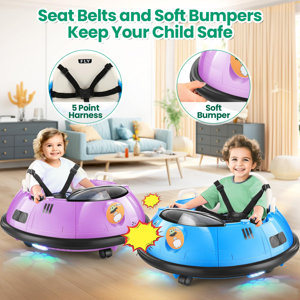 Himimi 12 Volt Baby Bumper Car Battery Powered Ride-on Toy with Remote ...