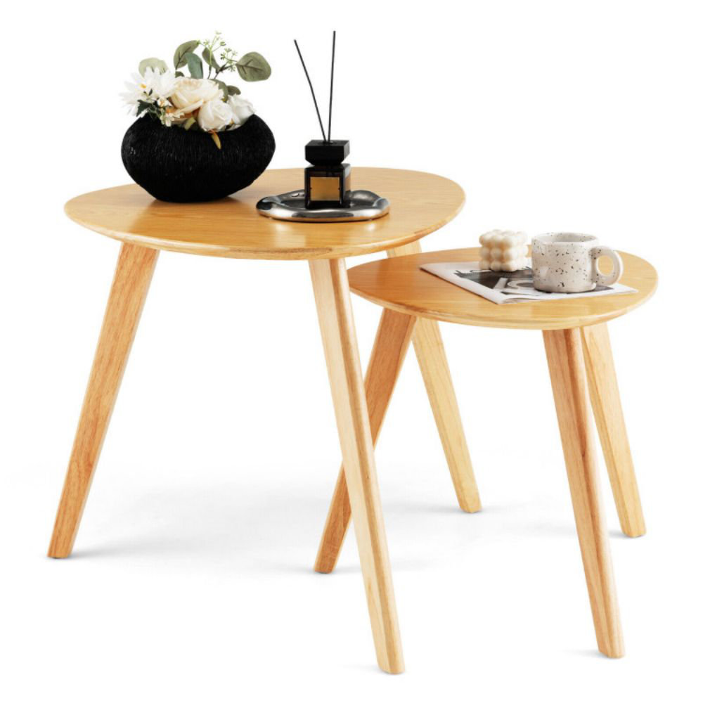 George Oliver Jordaan Solid Wood 3 Legs Nesting Tables with Storage ...