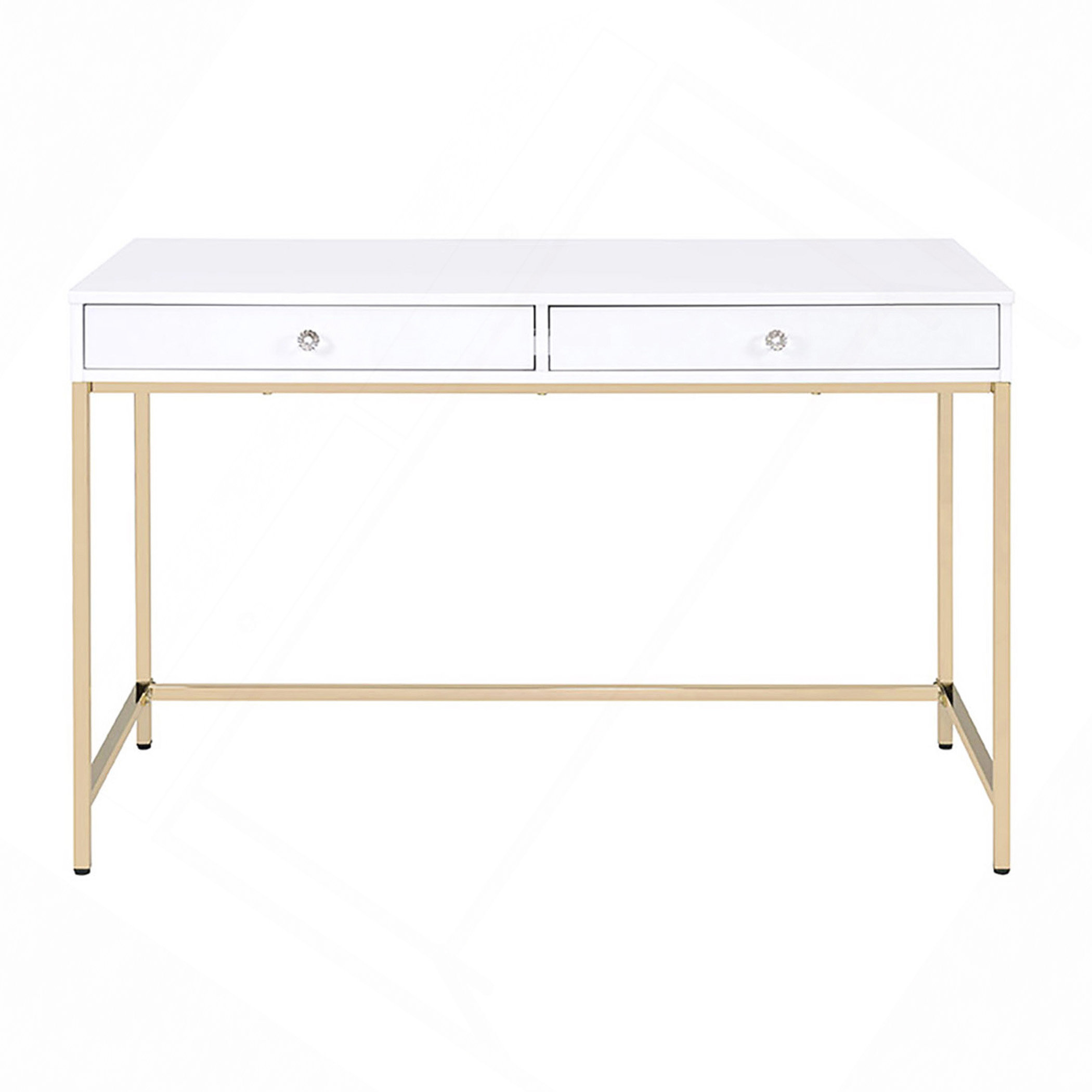 Everly Quinn Desk, High Gloss & Gold Finish Writing Desk | Wayfair