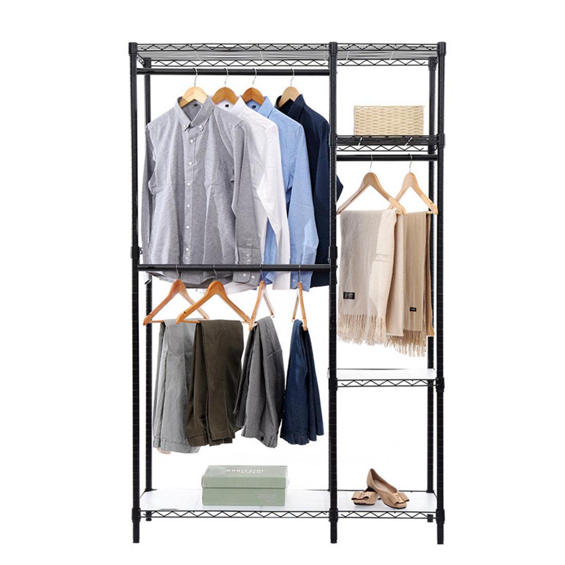 Rebrilliant 4 Tiers Carbon Steel Garment Rack for Hanging Clothes with ...