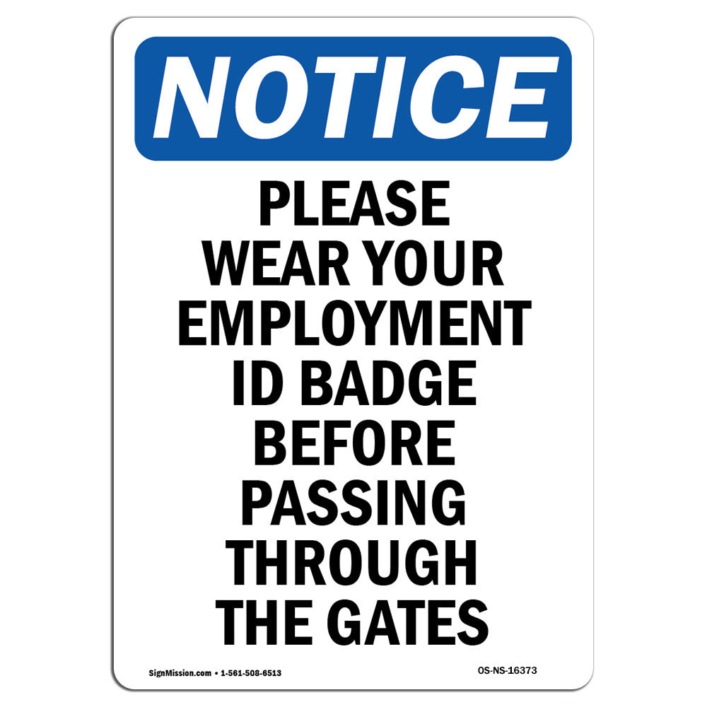 SignMission Please Wear Your Employment Id Badge Sign | Wayfair