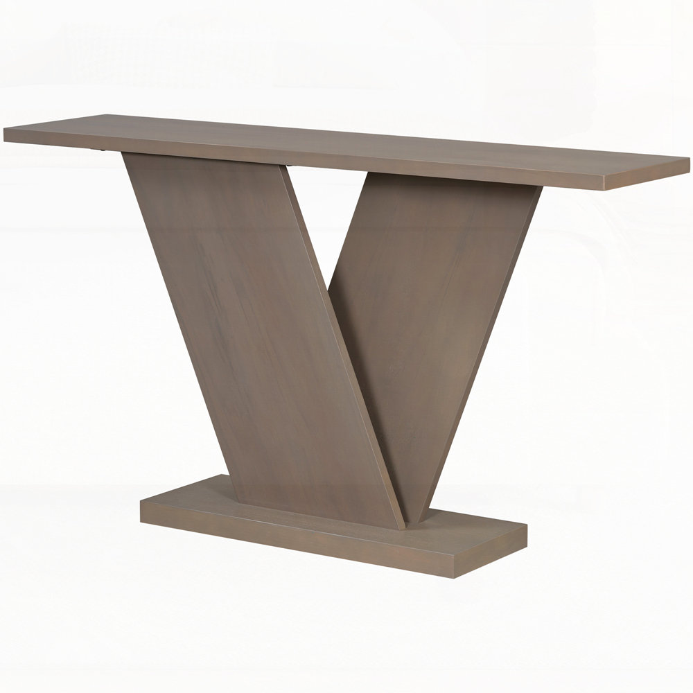 George Oliver Stylish Natural Wood Veneer Console Table with Spacious ...