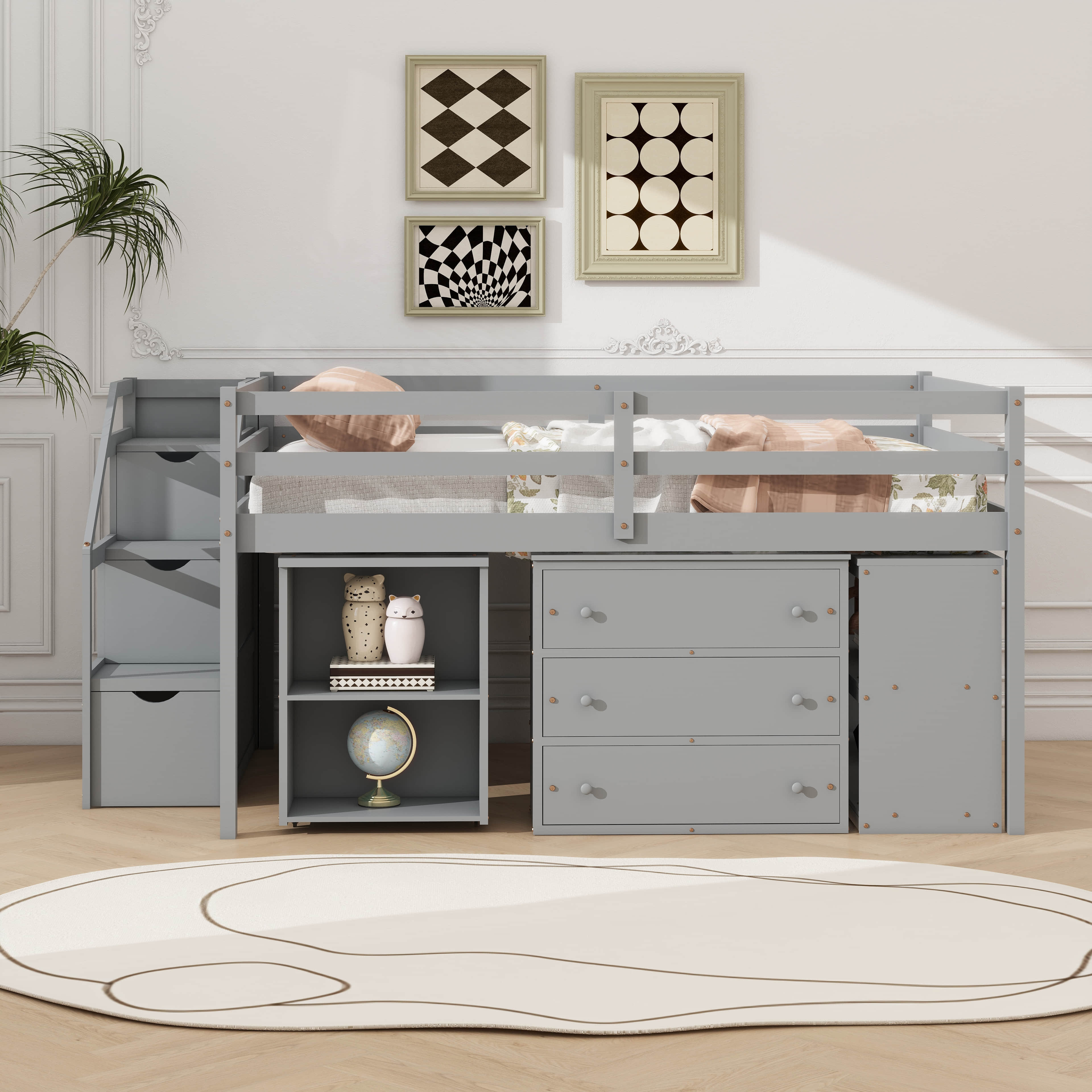 Harriet Bee Jivan Loft Bed With Retractable Writing Desk And 3 Drawers ...