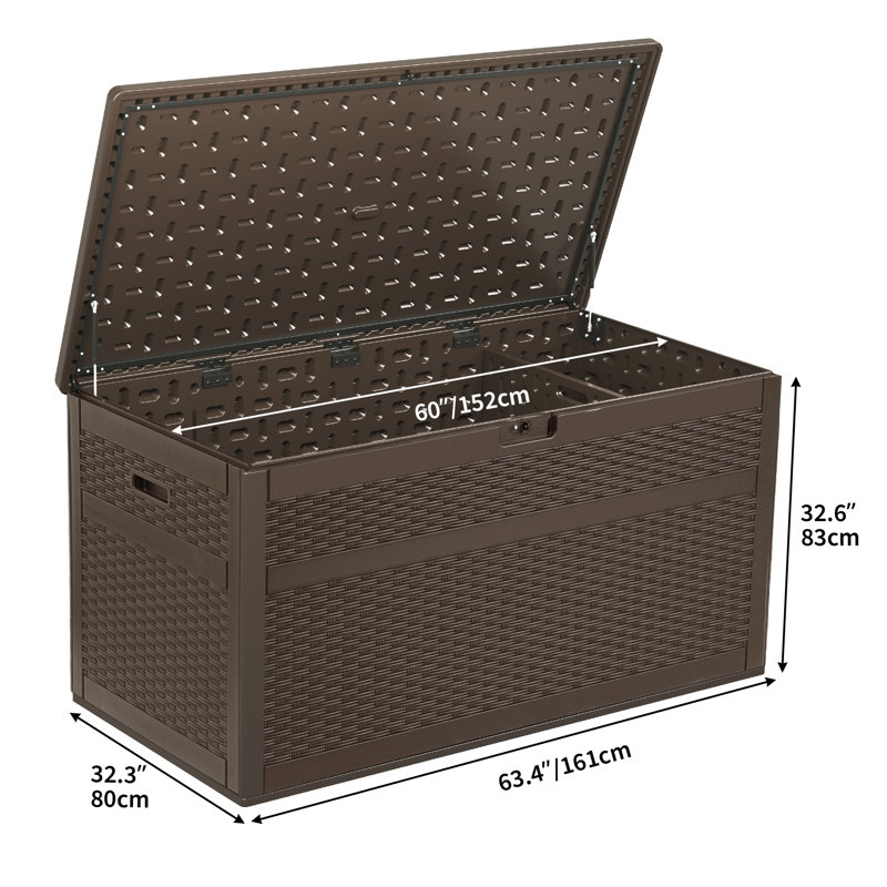 Balconera 230 Gallons Resin Lockable Deck Box & Reviews | Wayfair