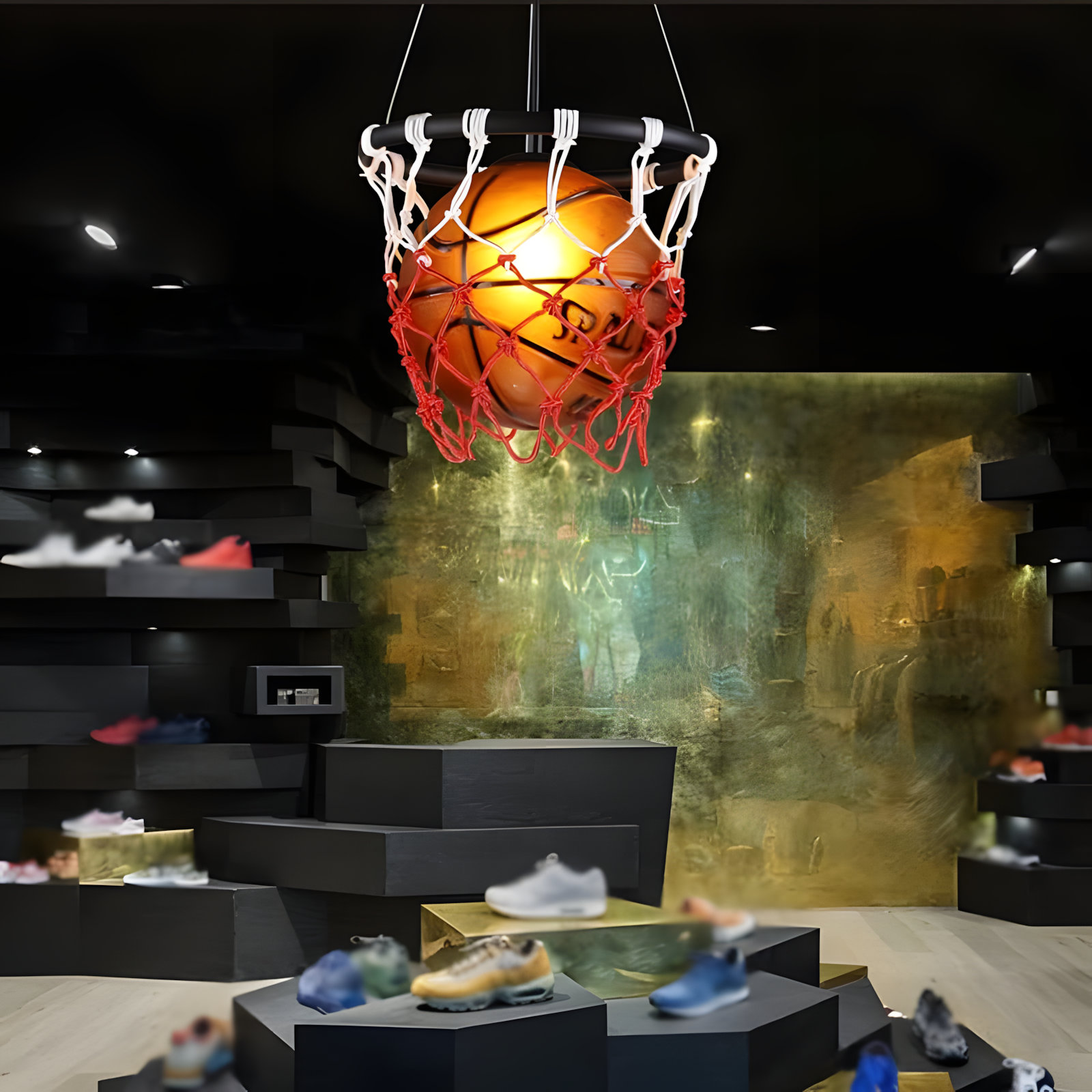 Foundry Select Basketball Pendant Light With Glass Shade And Metal ...