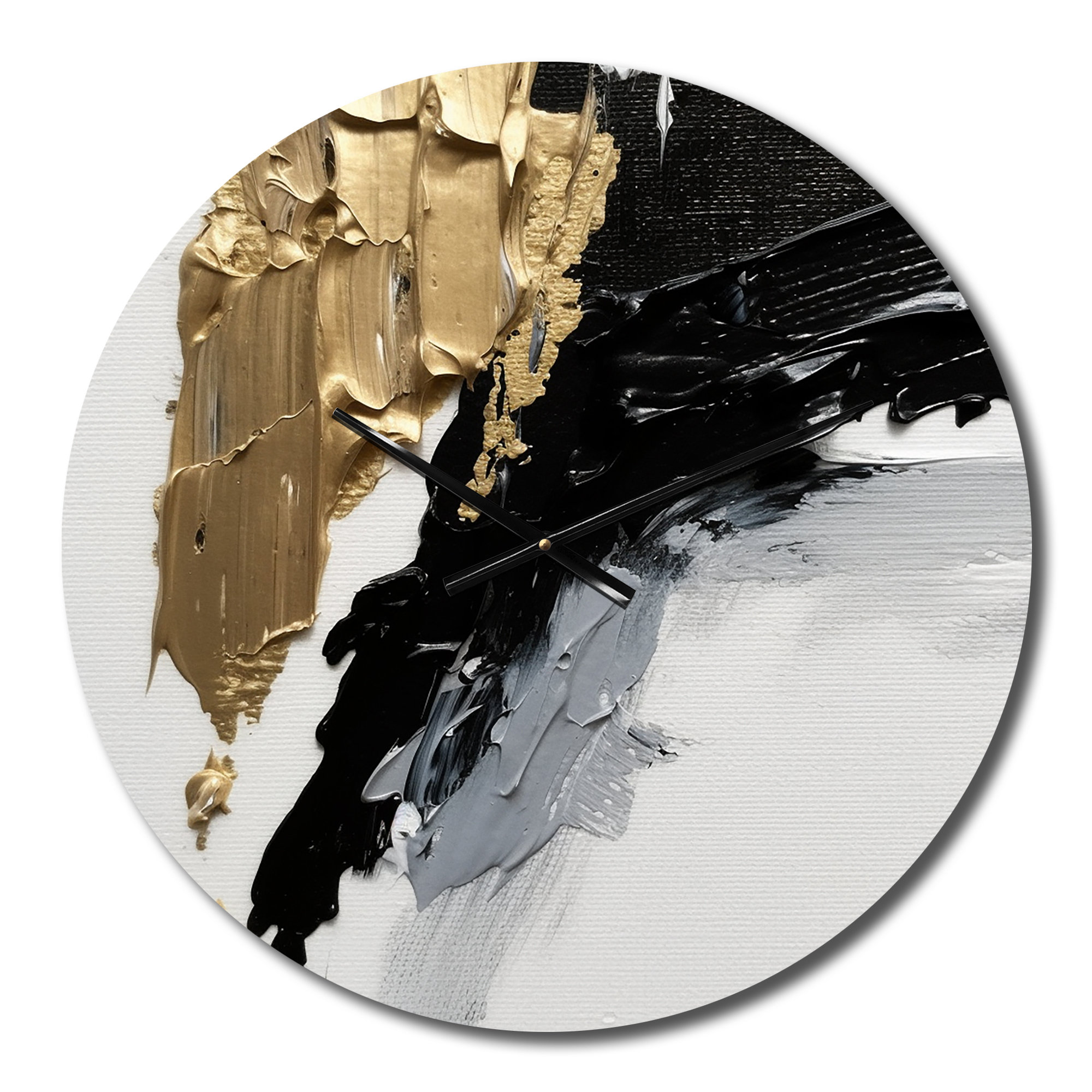 Design Art Waves Of Midnight Passion Abstract Black & Gold II Metal ...