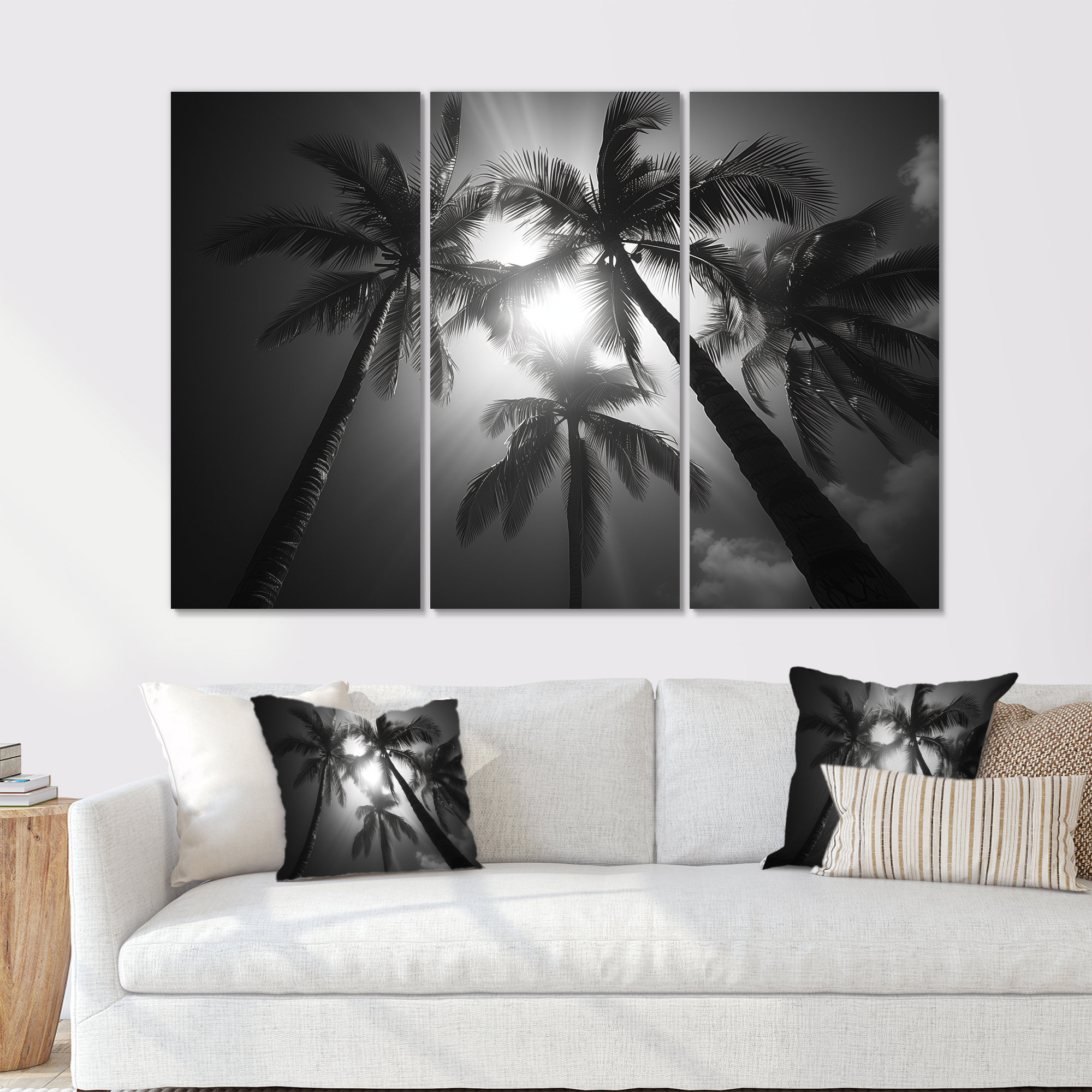 Bay Isle Home™ Monochrome Grey Palm Trees Elegant Silhouette - Palms ...