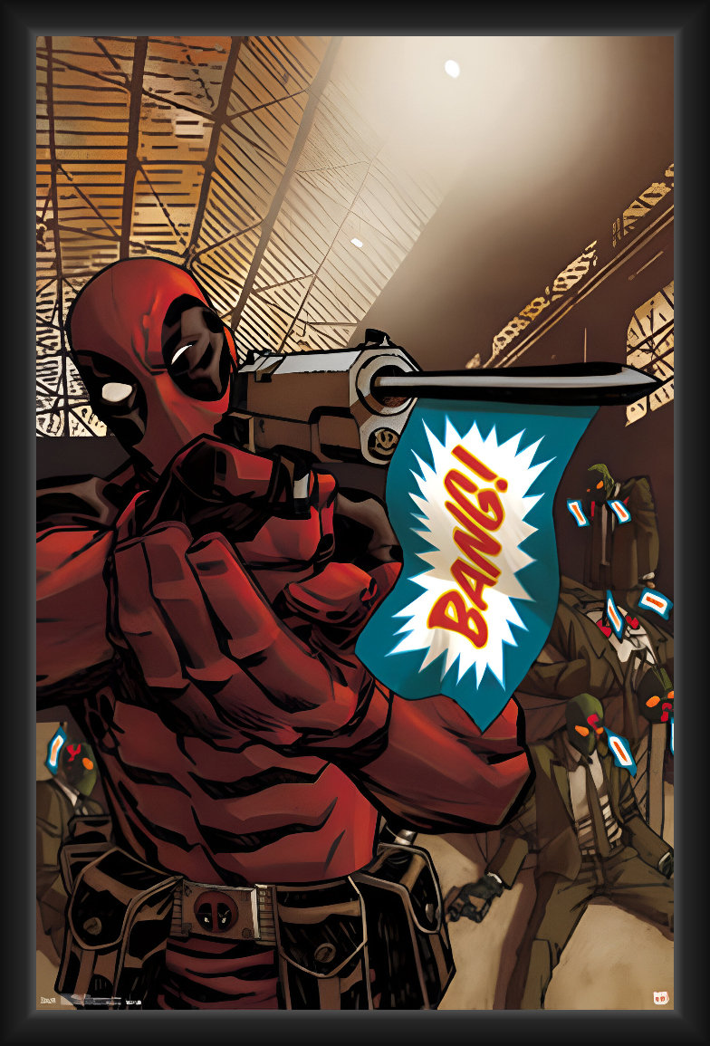 Ivy Bronx Officially Licensed Deadpool - Bang - Framed Art Poster - 24 ...