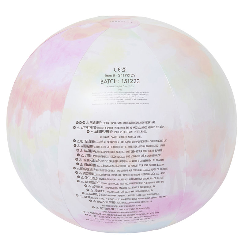 Sunnylife: Tube Pool Ring & Ball Set - Tie Dye - Inflatable Float ...