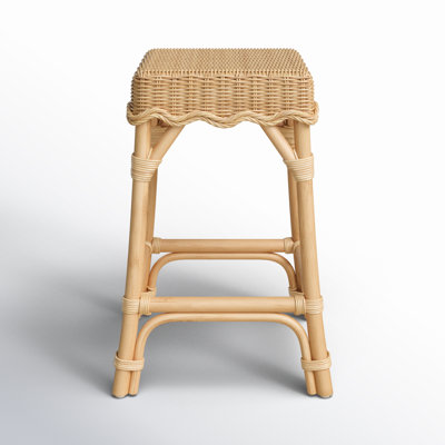 Lacie Rattan Scalloped Bar and Counter Height Stool | Birch Lane
