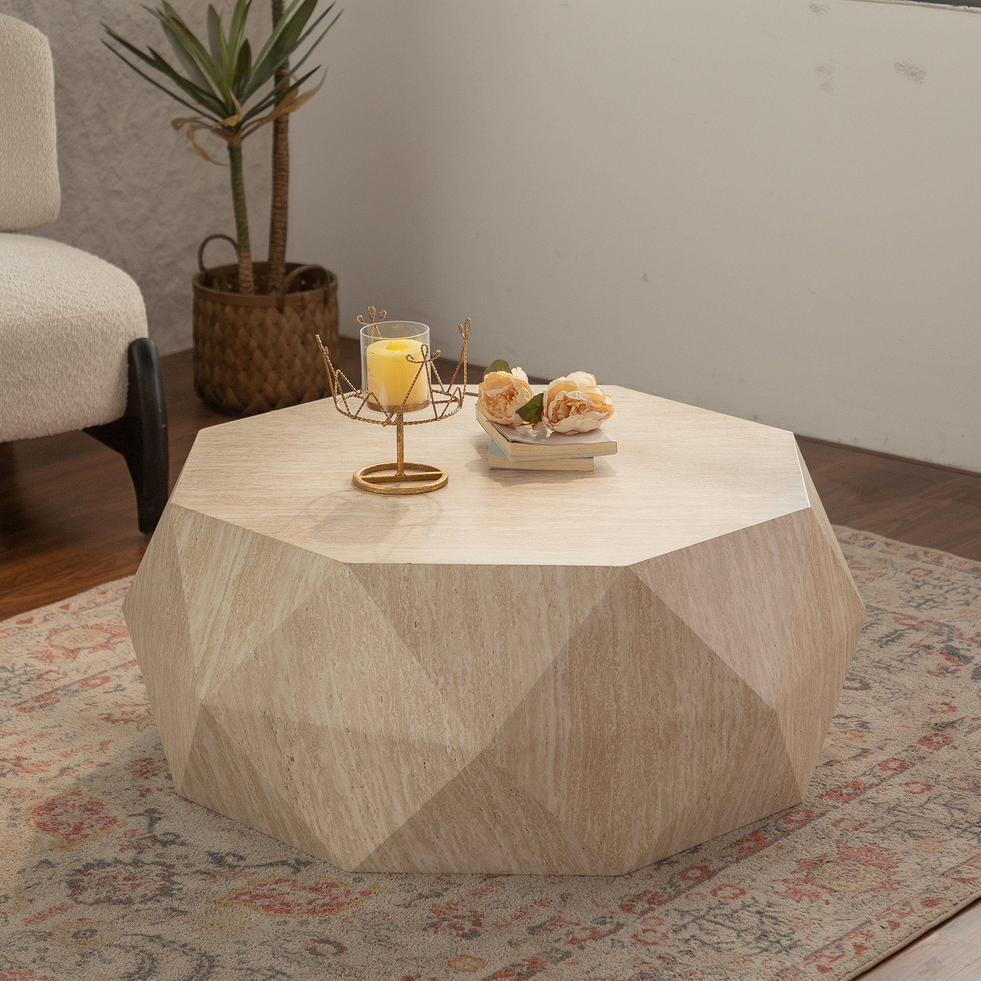 Corrigan Studio Modern Farmhouse Coffee Table Drum Coffee Table ...