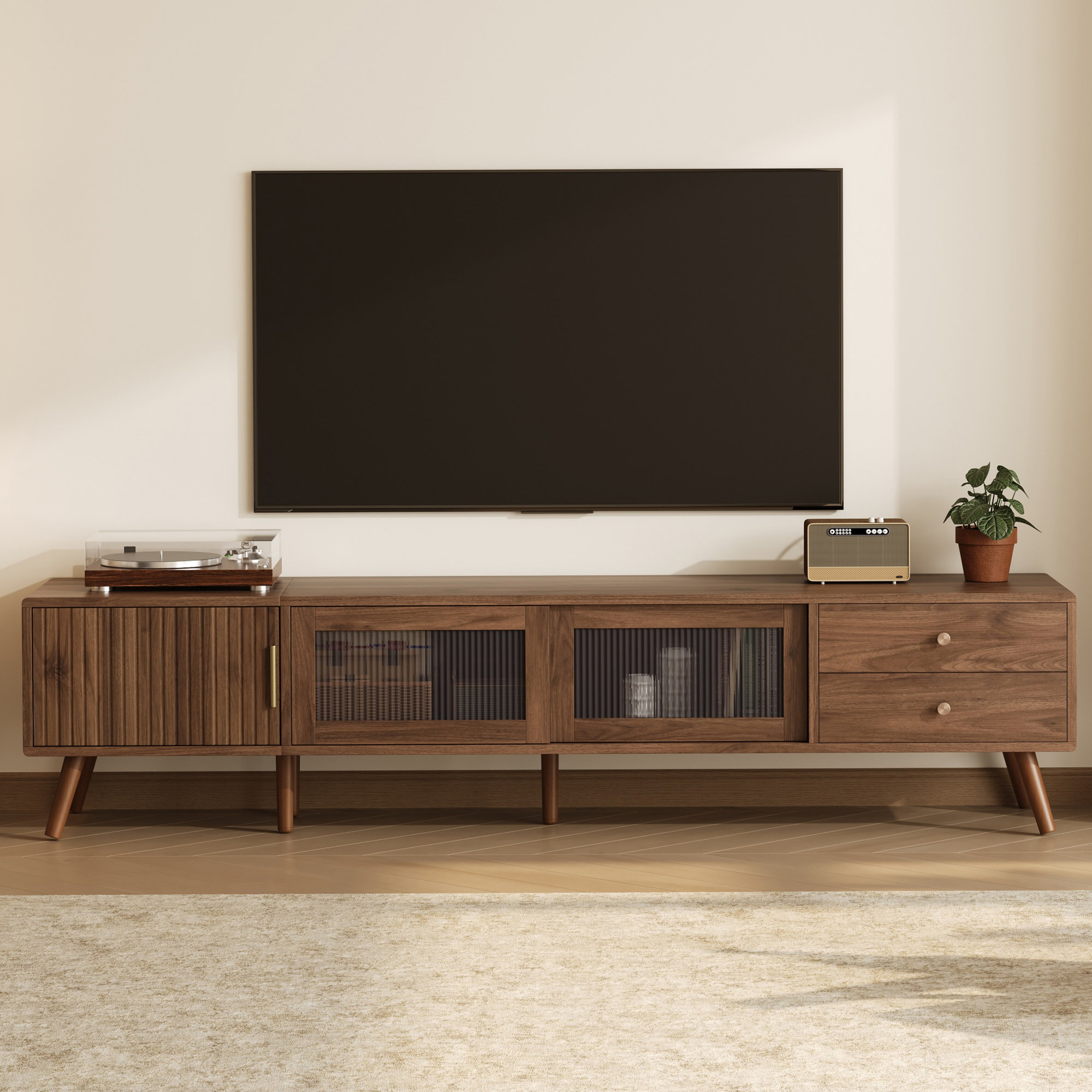 George Oliver Larkin 76.7'' Mid-Century Modern TV Stand | Wayfair