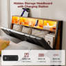 Ivy Bronx Hidden Storage Headboard With Charging Station, Ergonomic ...