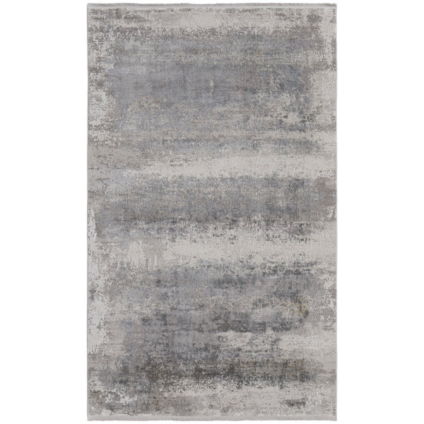 17 Stories Viscose Taupe/Gray/Silver Rug | Wayfair