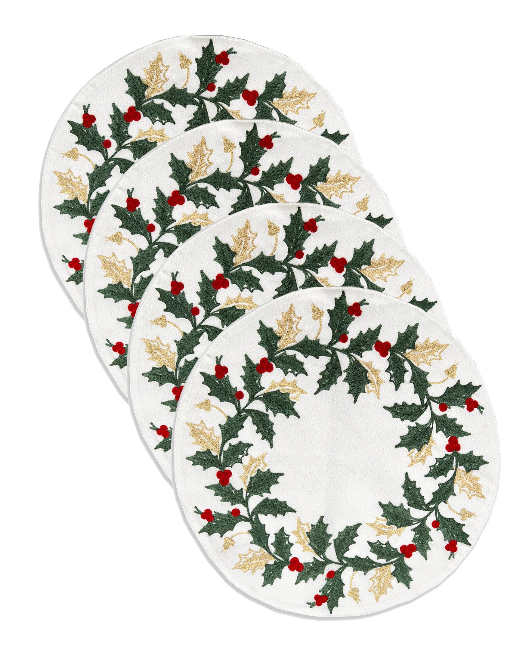 Lenox Holiday Embroidered Placemat 4 Pack Set | Wayfair