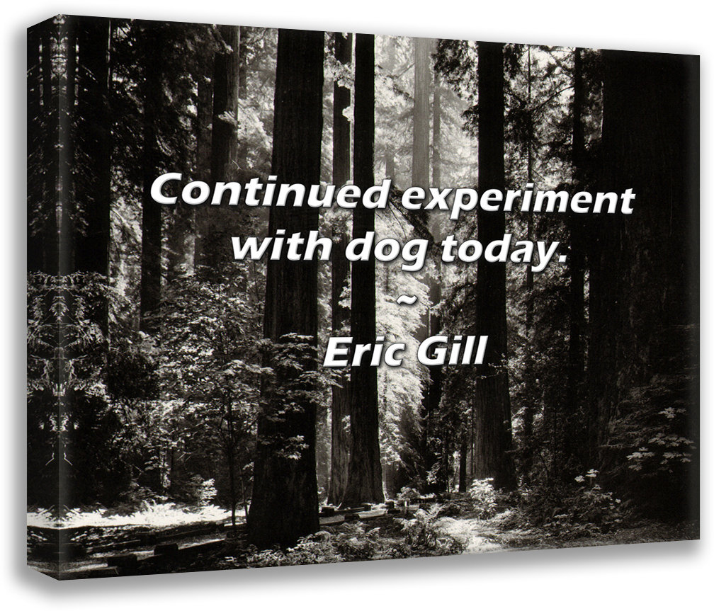 Trinx Eric Gill Quote: Continued experiment with dog today. | Wayfair