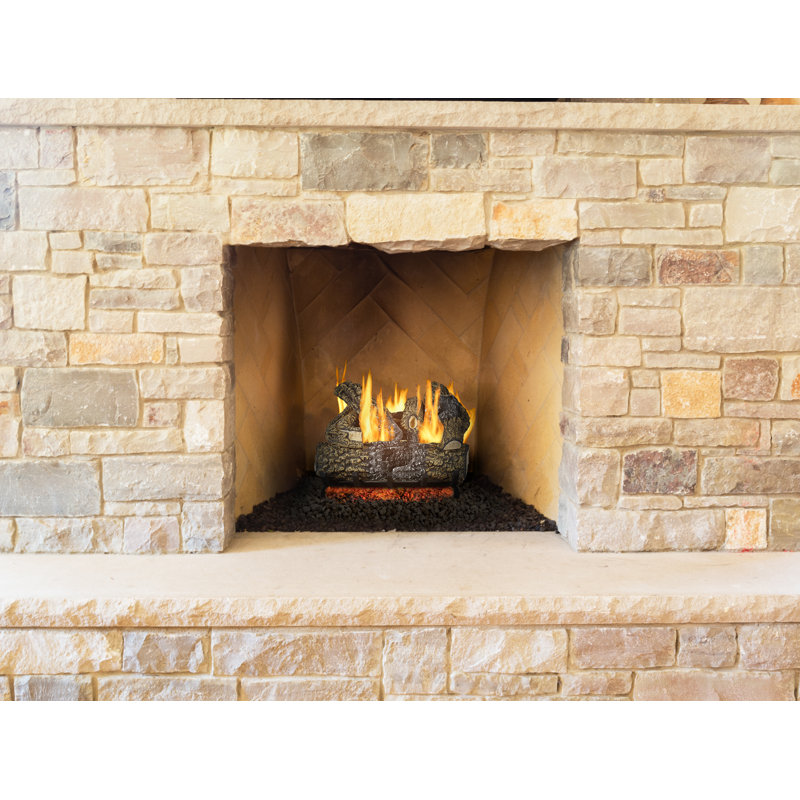 Pleasant Hearth Arlington Ash Vented Gas Log Set 45,000 BTU's | Wayfair
