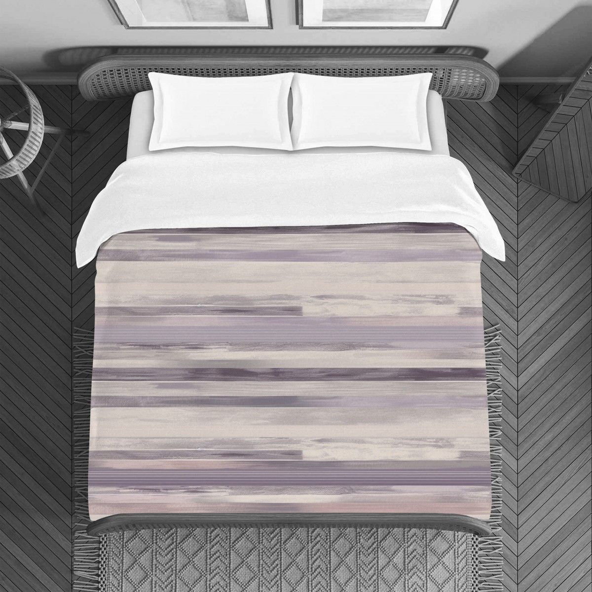 VisionDecor Horizontal Stripe Bedding | Wayfair