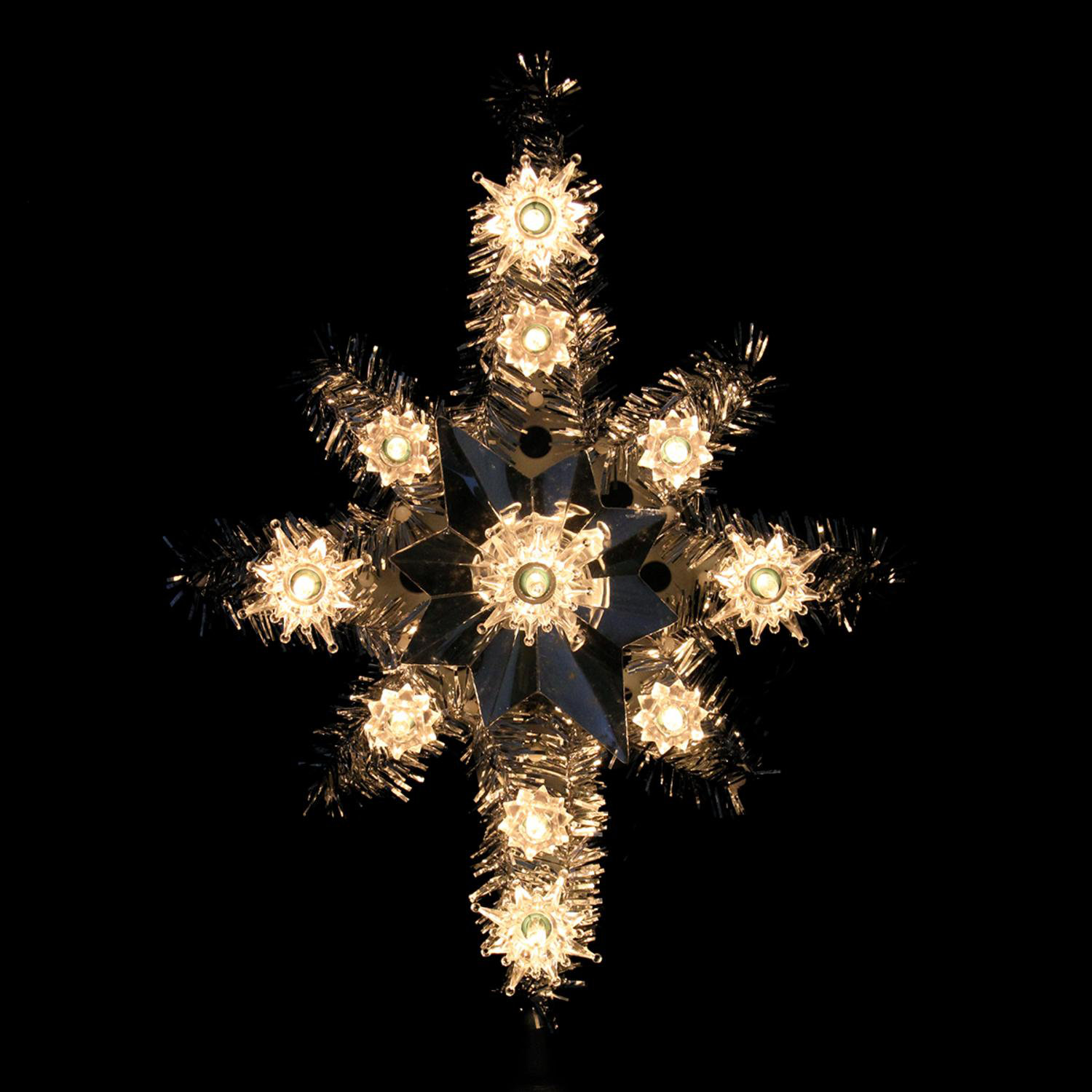 Northlight Seasonal 11" Lighted Silver Tinsel Star of Bethlehem ...