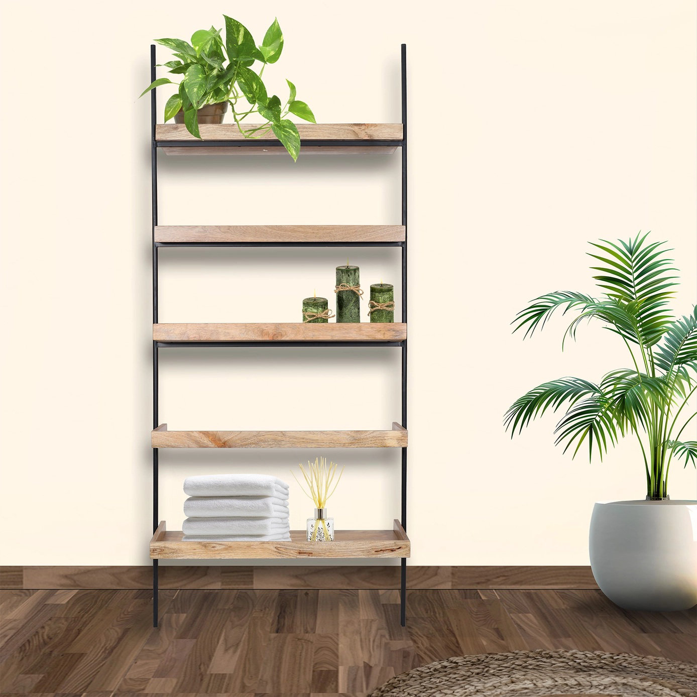 17 Stories Rhyanne Ladder Bookcase – Stylish Bookstand & Shelf for ...