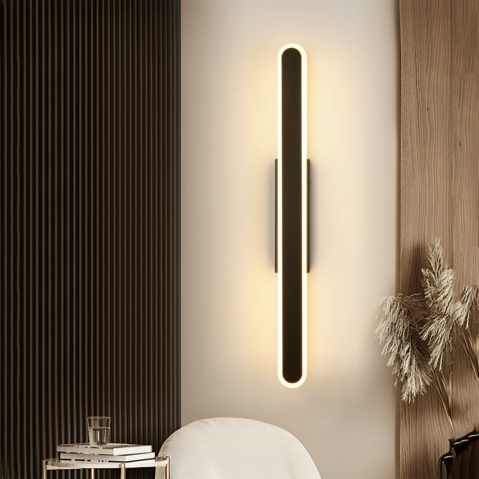 Brayden Studio® Solinell Dimmable Oval Minimalist Rectangular LED Wall ...