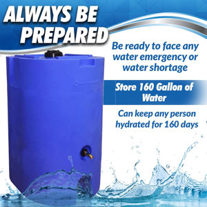 Good Ideas WaterPrepared 160 Gallon Large Capacity Water Storage Tank ...