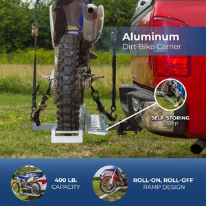 Black Widow Motorcycle Bike Carrier with Ramp for 2" Hitch, 400 Pound ...