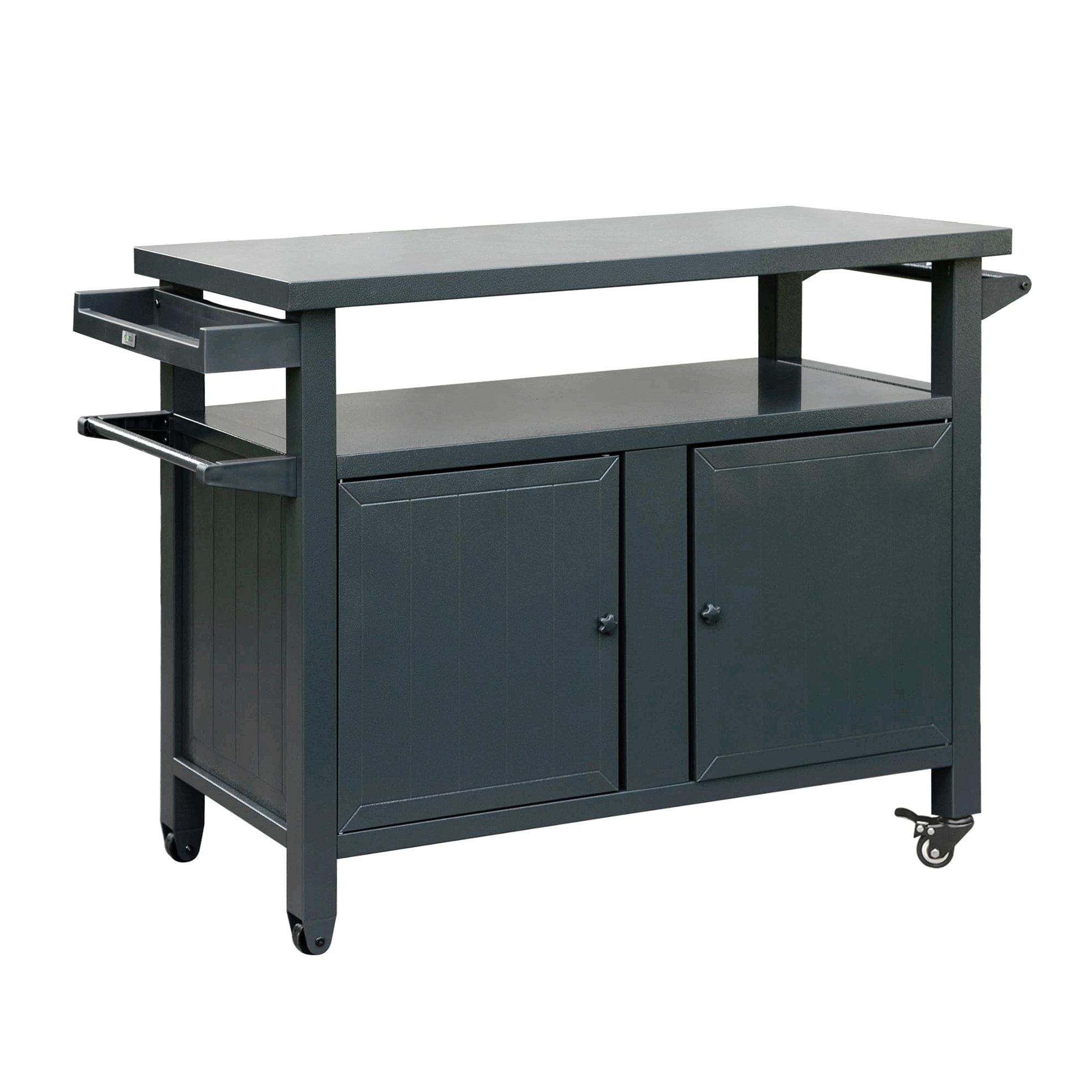 Winston Porter Grill Carts Outdoor Storage Cabinet With Wheels, Metal ...