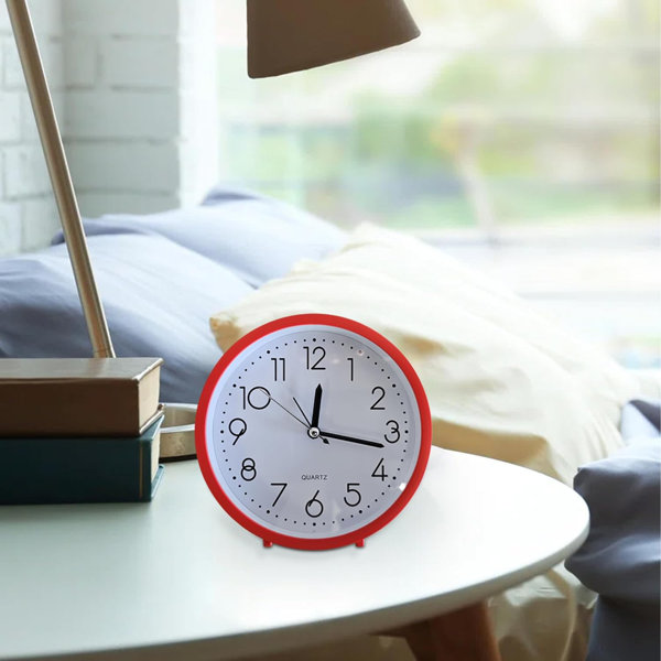 17 Stories Analog Quartz Alarm Tabletop Clock Red | Wayfair.co.uk