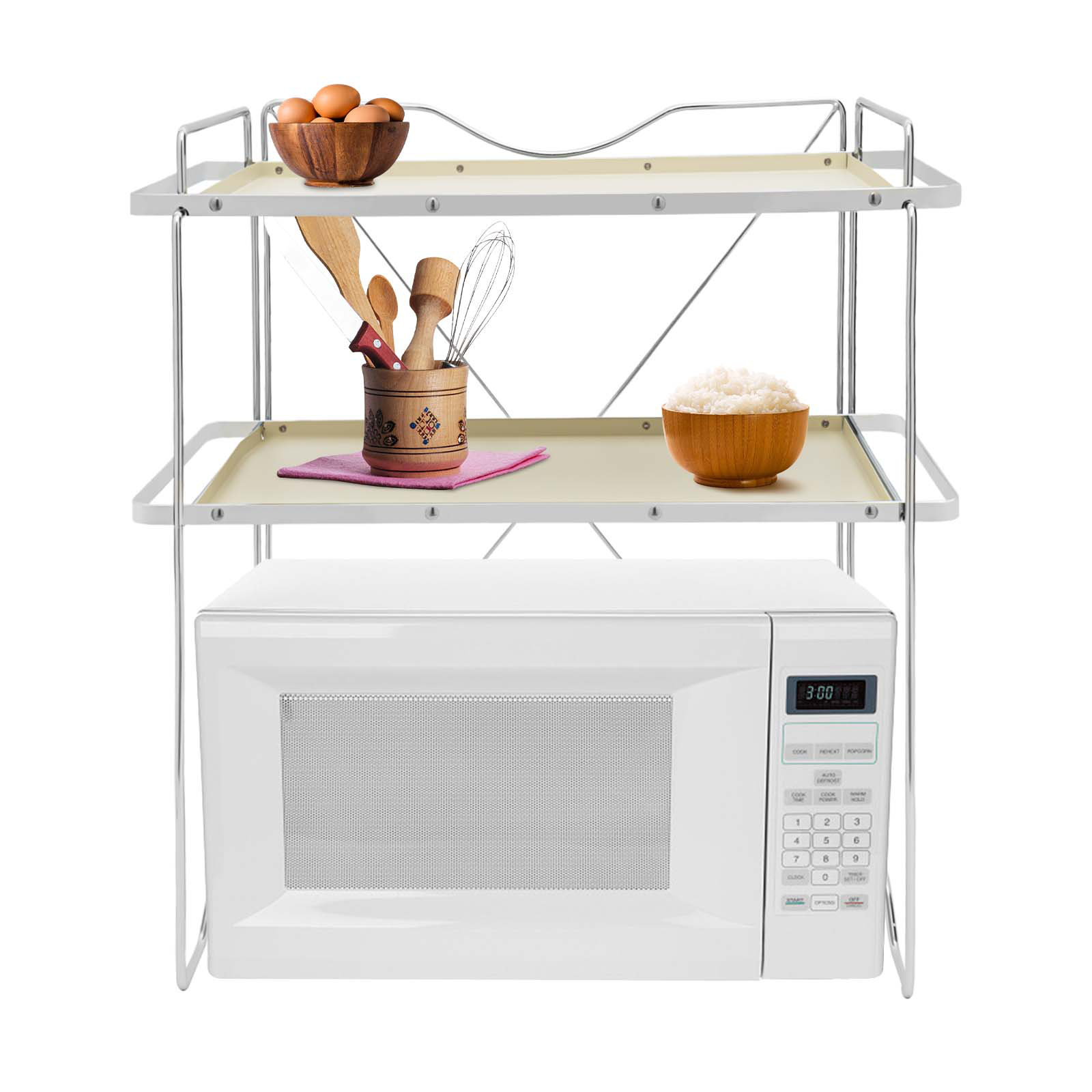 Ebern Designs Cramerton 2 Tiers Standard Baker's Rack with Microwave ...