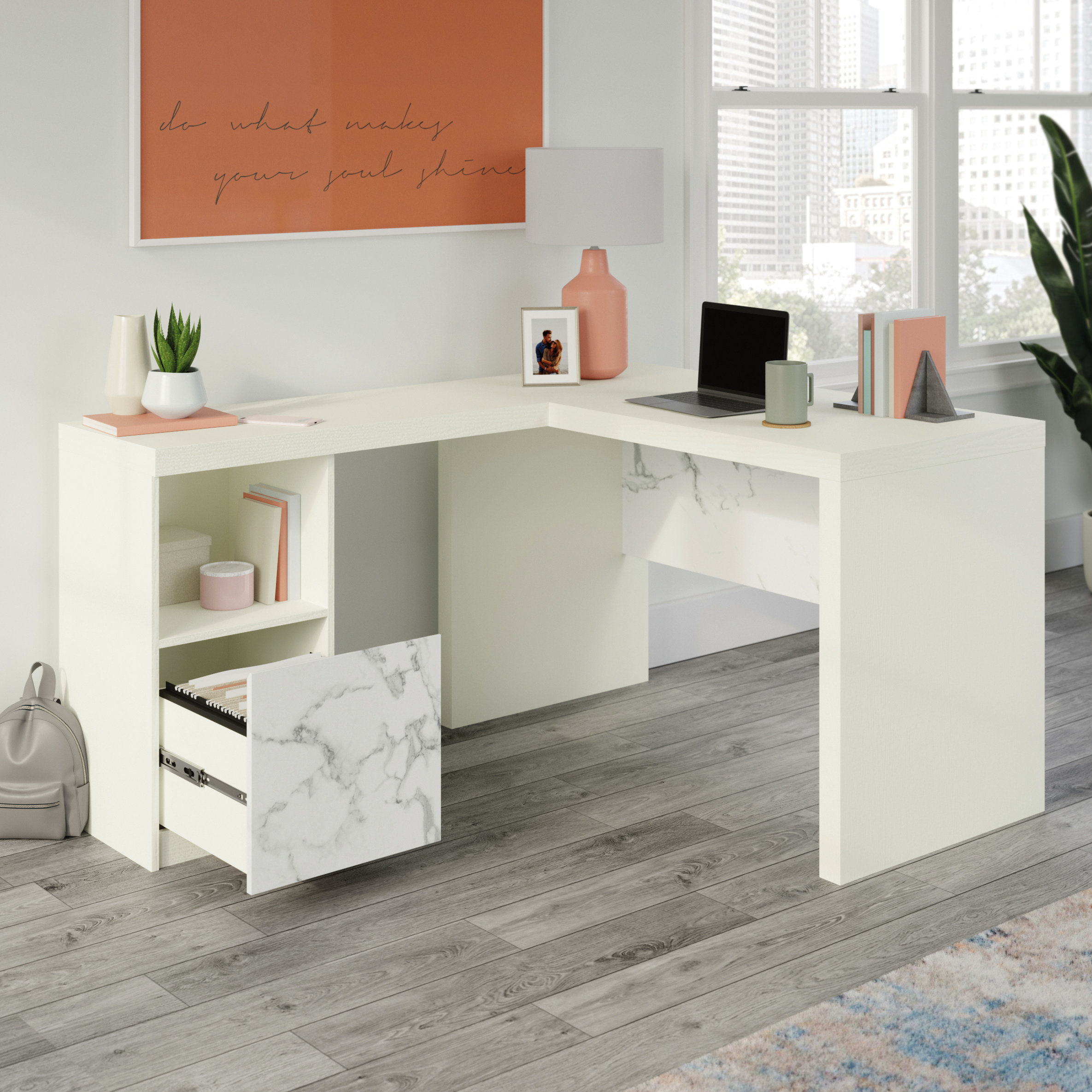 Latitude Run® L-Shape Executive Desk | Wayfair