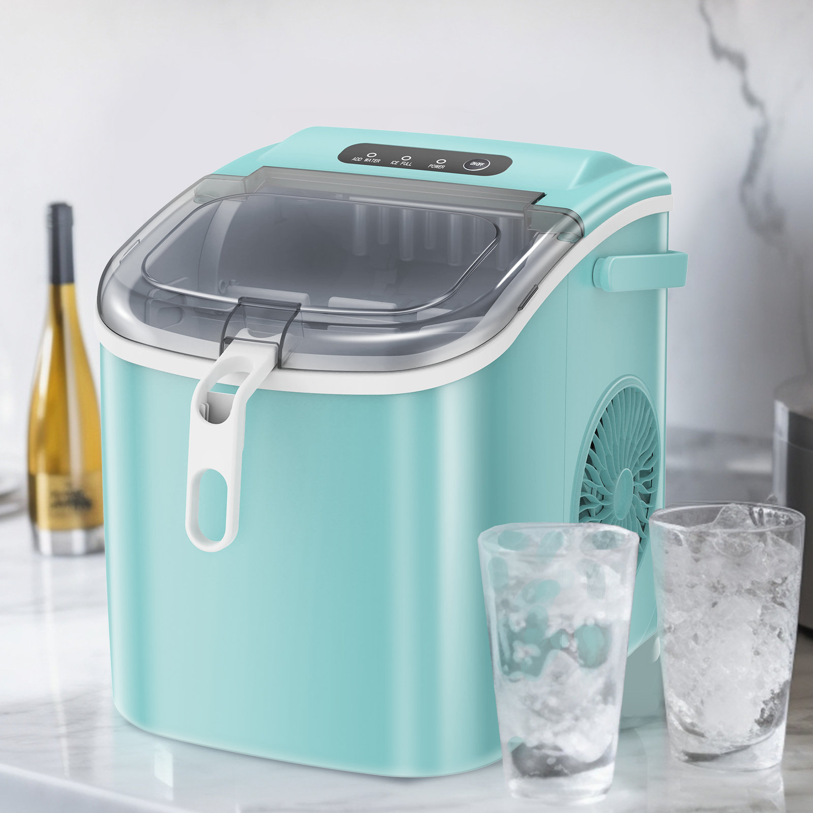 Antarctic Star 26 Lb. lb. Daily Production Cube Ice Portable Ice Maker ...