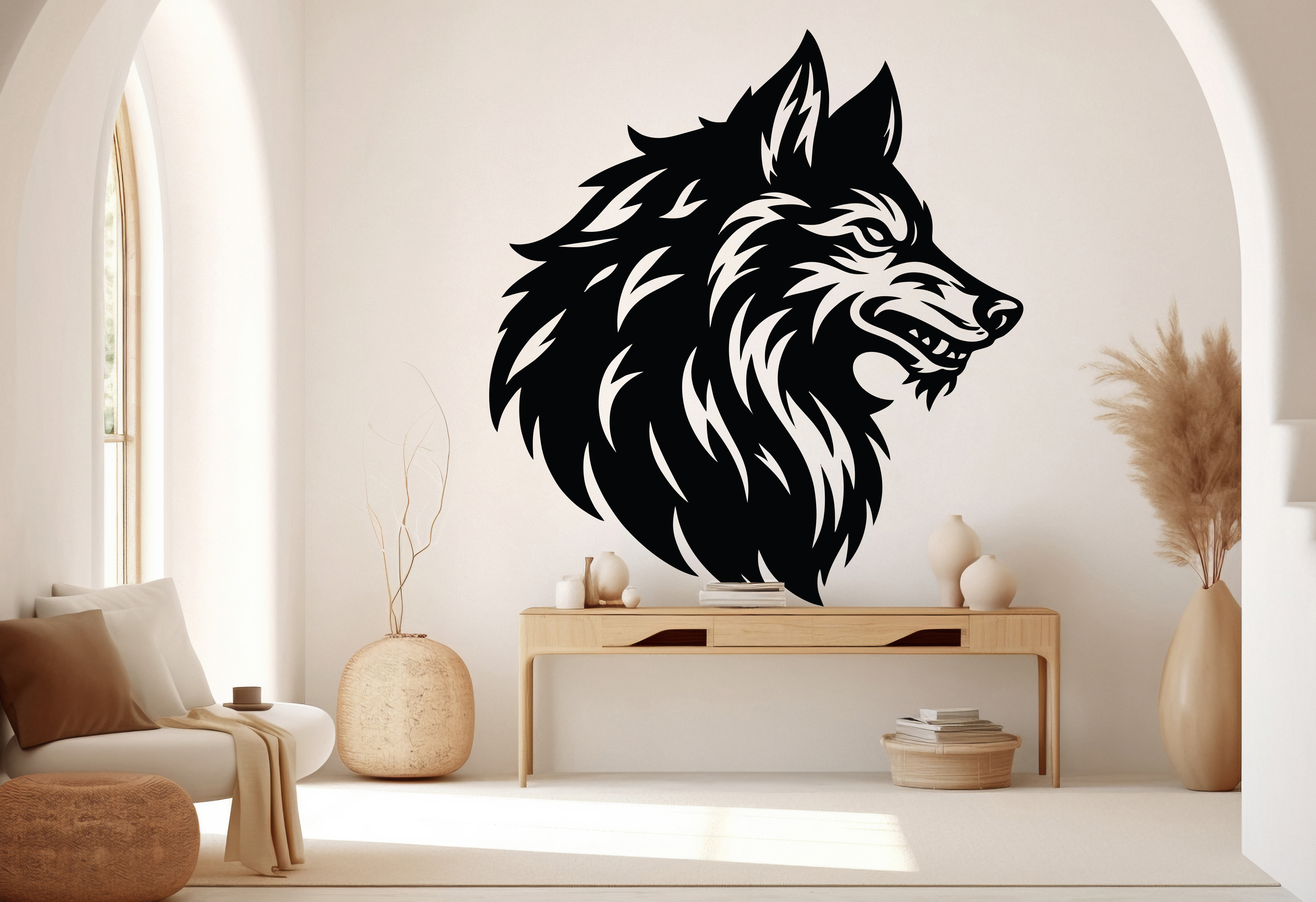 Millwood Pines Wolf Wall Decal, Wolf Wall Art, Wolf Room Wall Decor ...