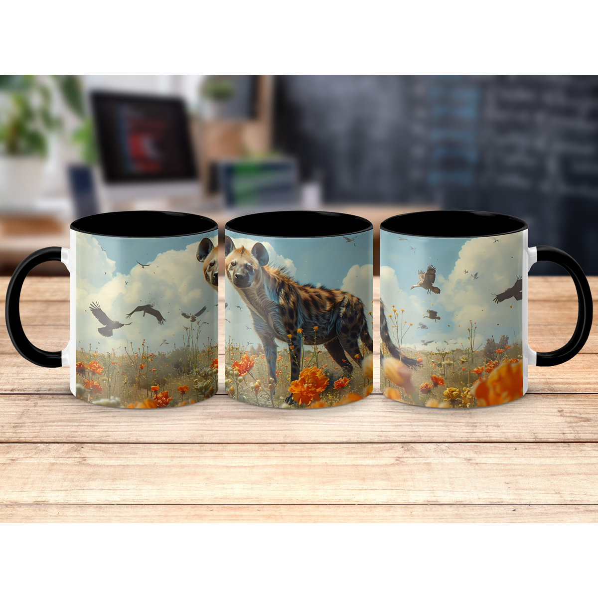 East Urban Home Set of 2 Realistic Animal Design 11oz Accent Mugs ...