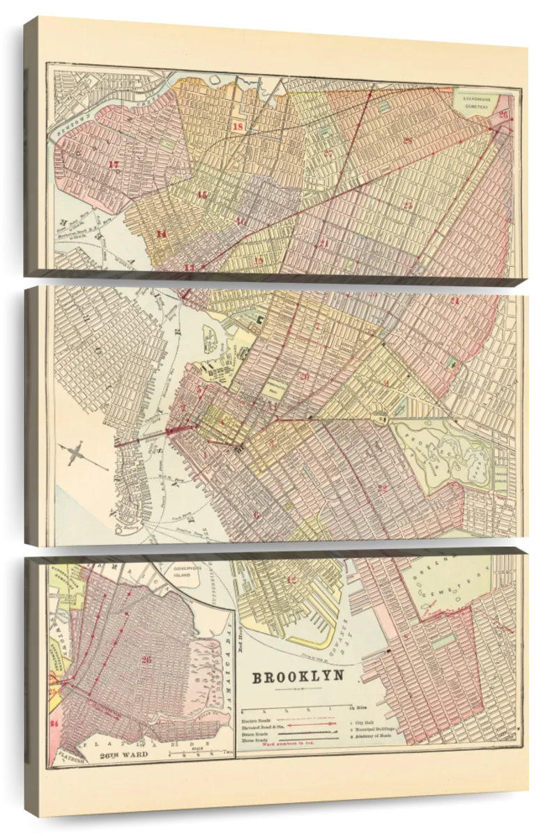 Breakwater Bay Aliaz Map Of Brooklyn | Wayfair