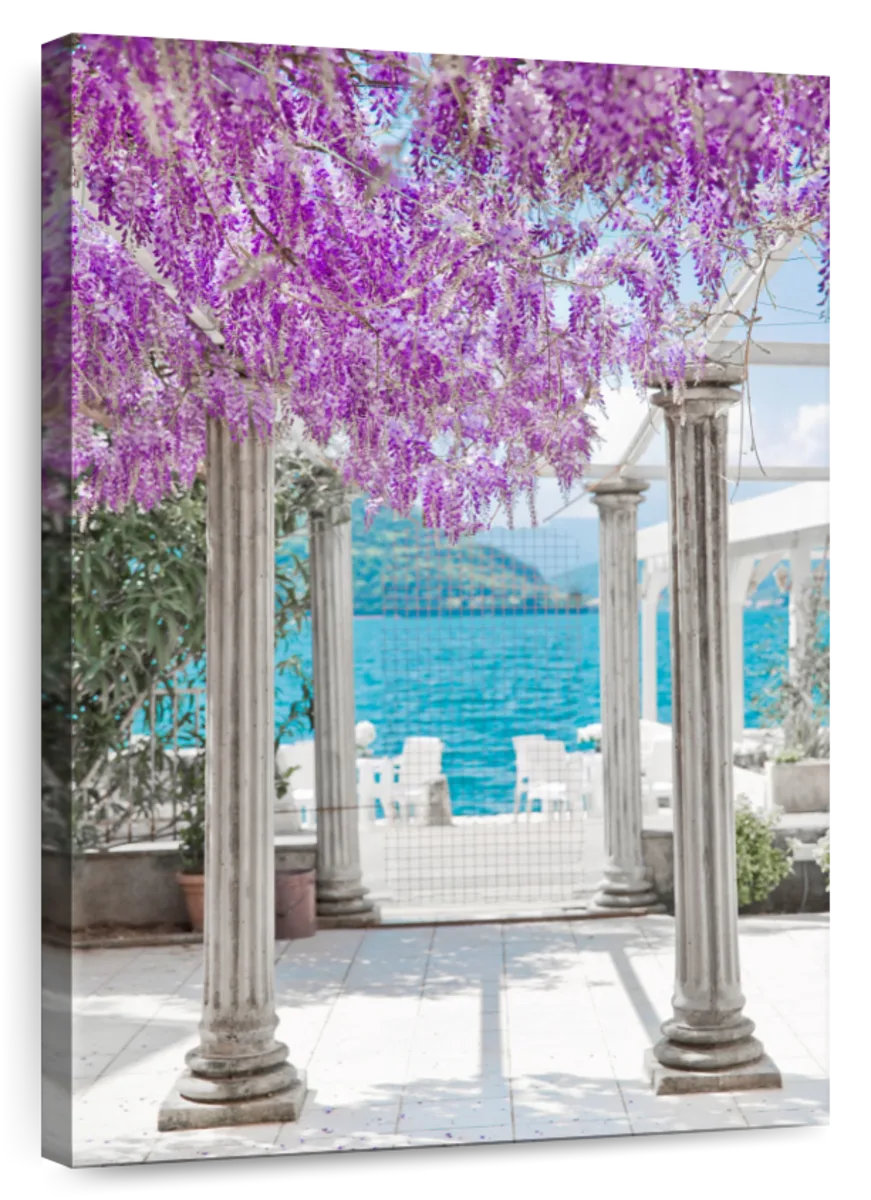 Ebern Designs Lilie Wisteria Flowers And Columns | Wayfair