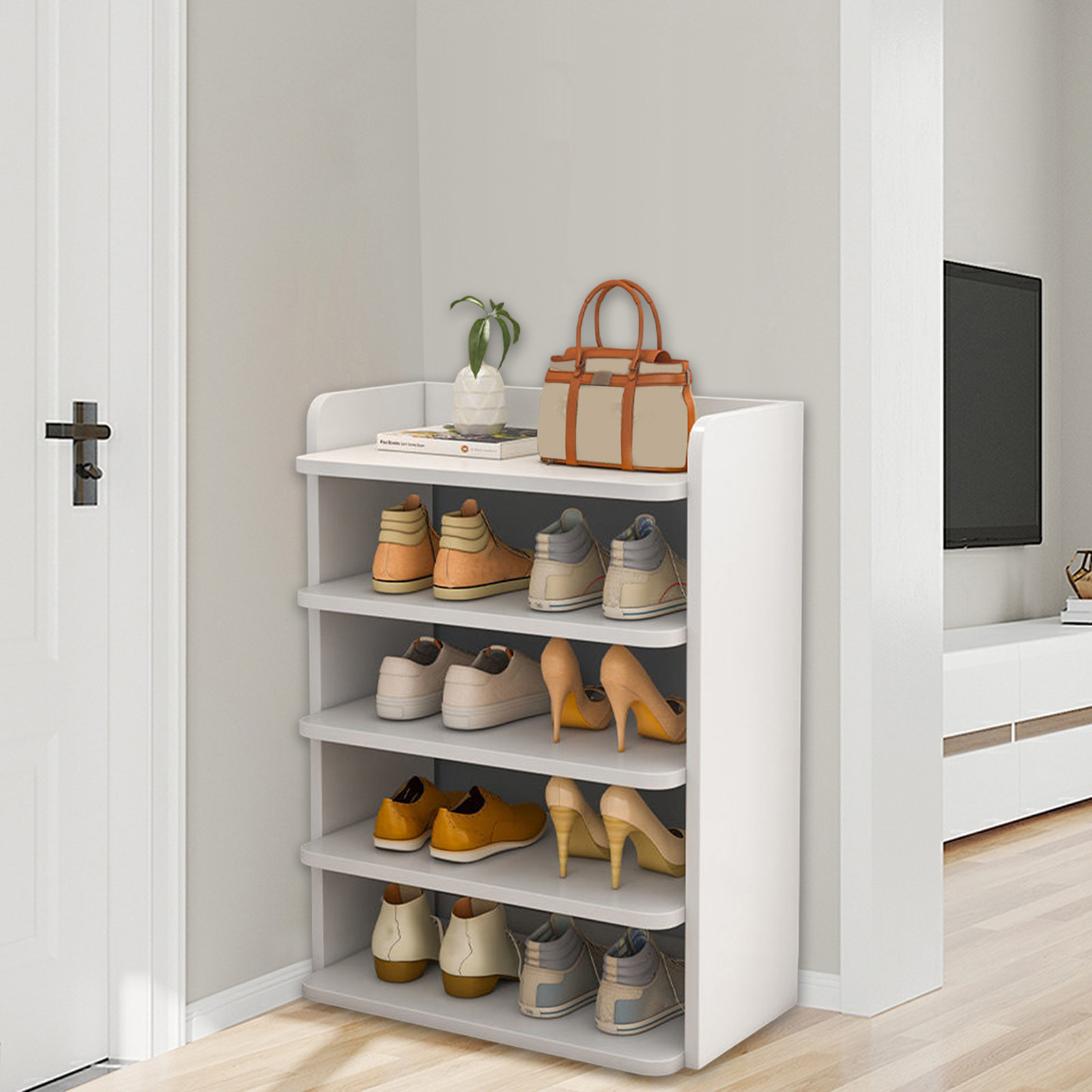 Hokku Designs Shoe Rack Three-dimensional Density Board Layered ...