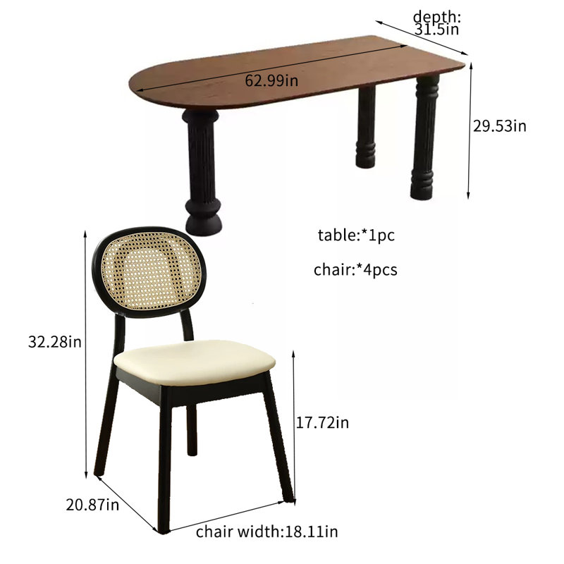 A Bestiary Living Solid wood retro creative dining table sets. | Wayfair