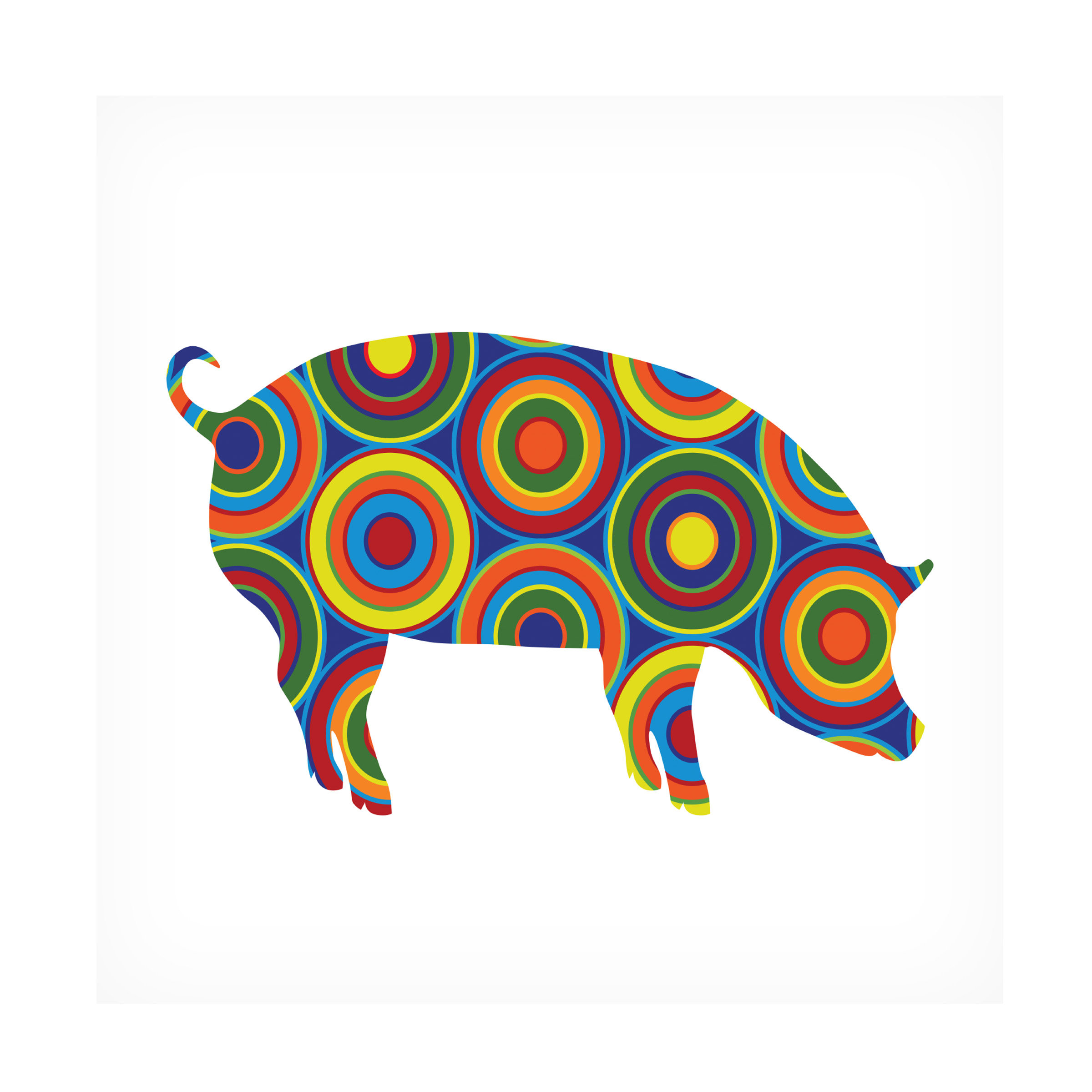 Latitude Run® Ron Magnes 'Pig Abstract Circles' Canvas Art - Wayfair Canada