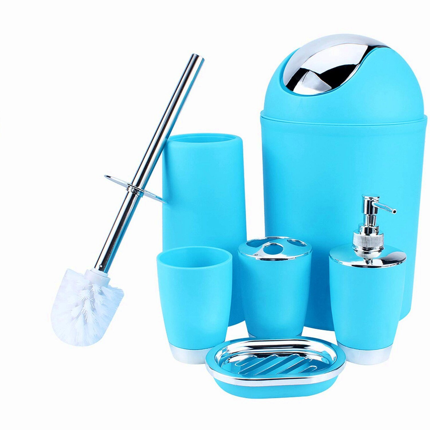 Corrigan Studio BlueWave 6-Piece Bathroom Accessories Set - Includes ...
