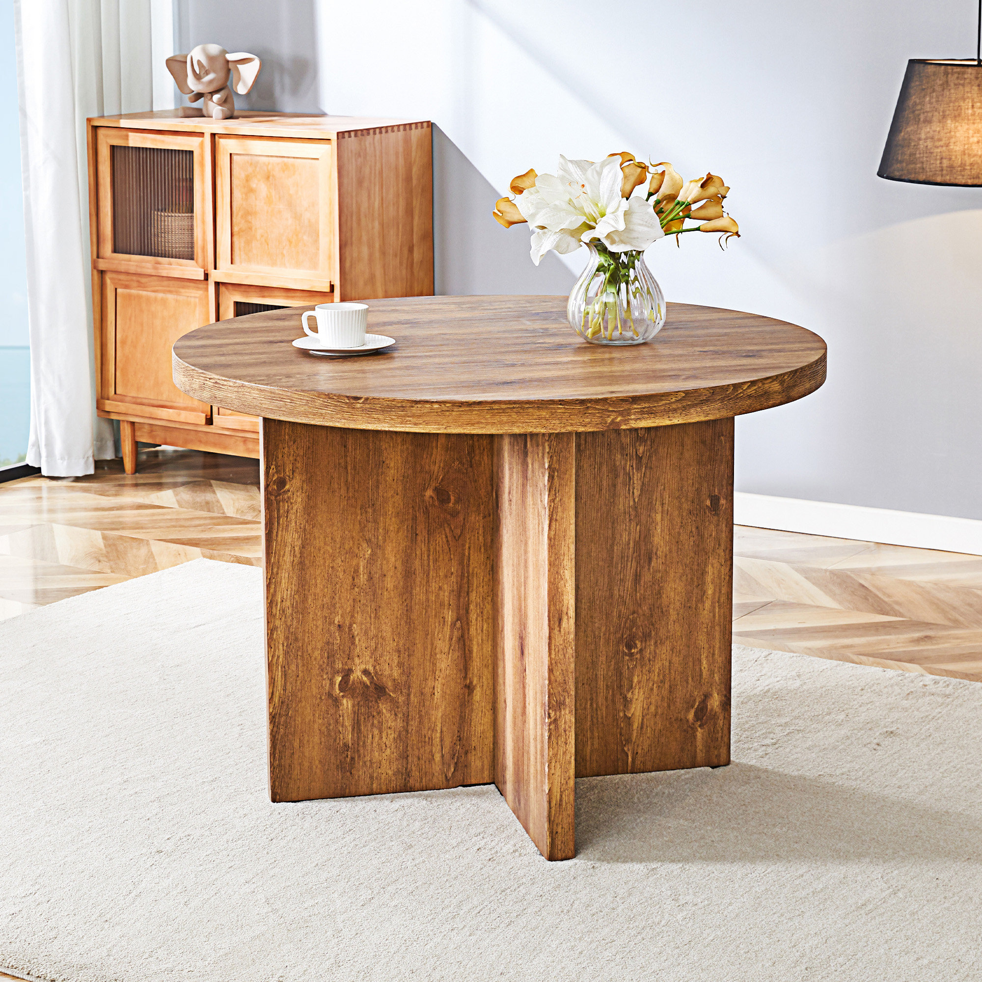 Ophelia & Co. Round Dining Table For 4-6 (Only Tables, No Chairs ...