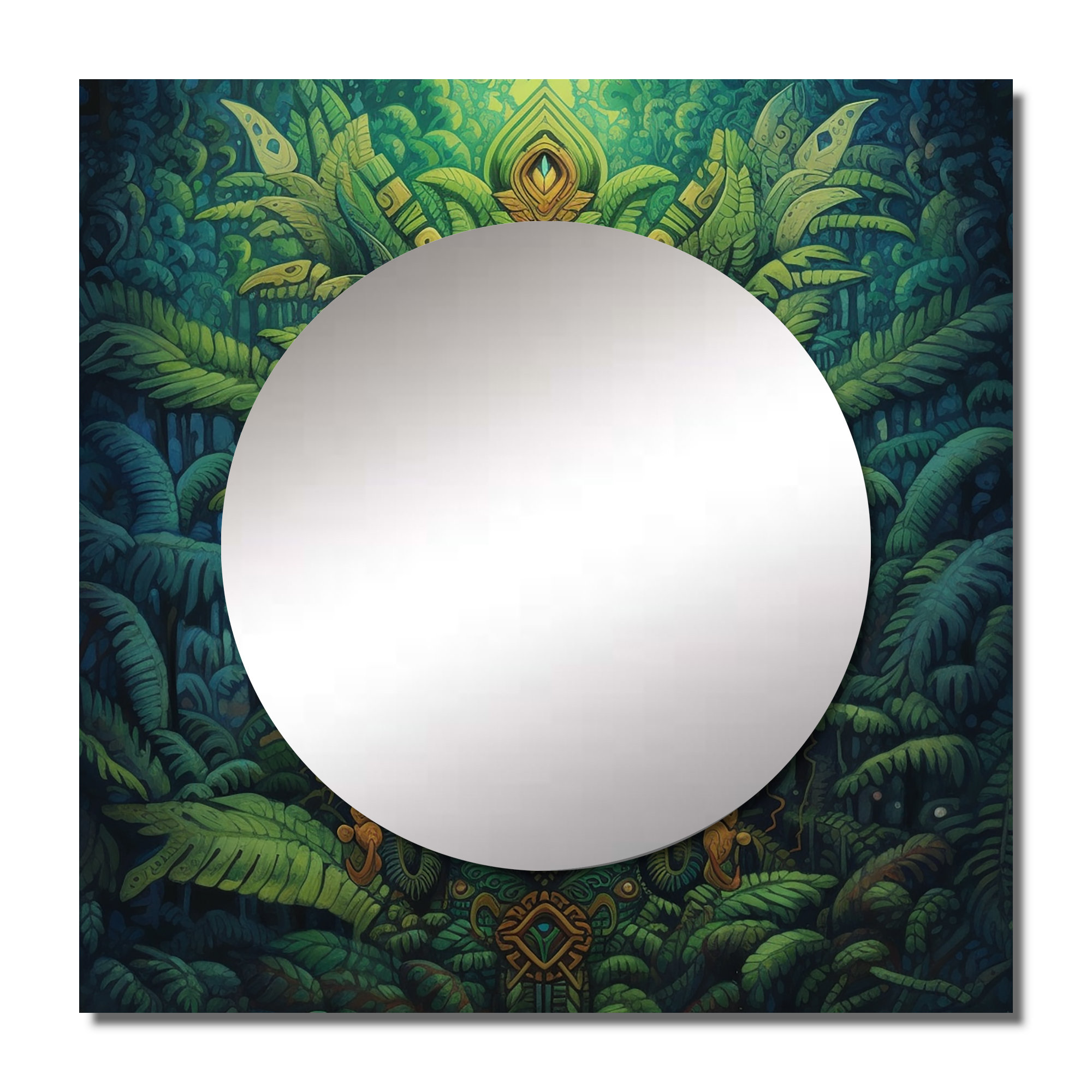 East Urban Home Emar - Folk Religion Square Living Room Wall Mirror Art ...