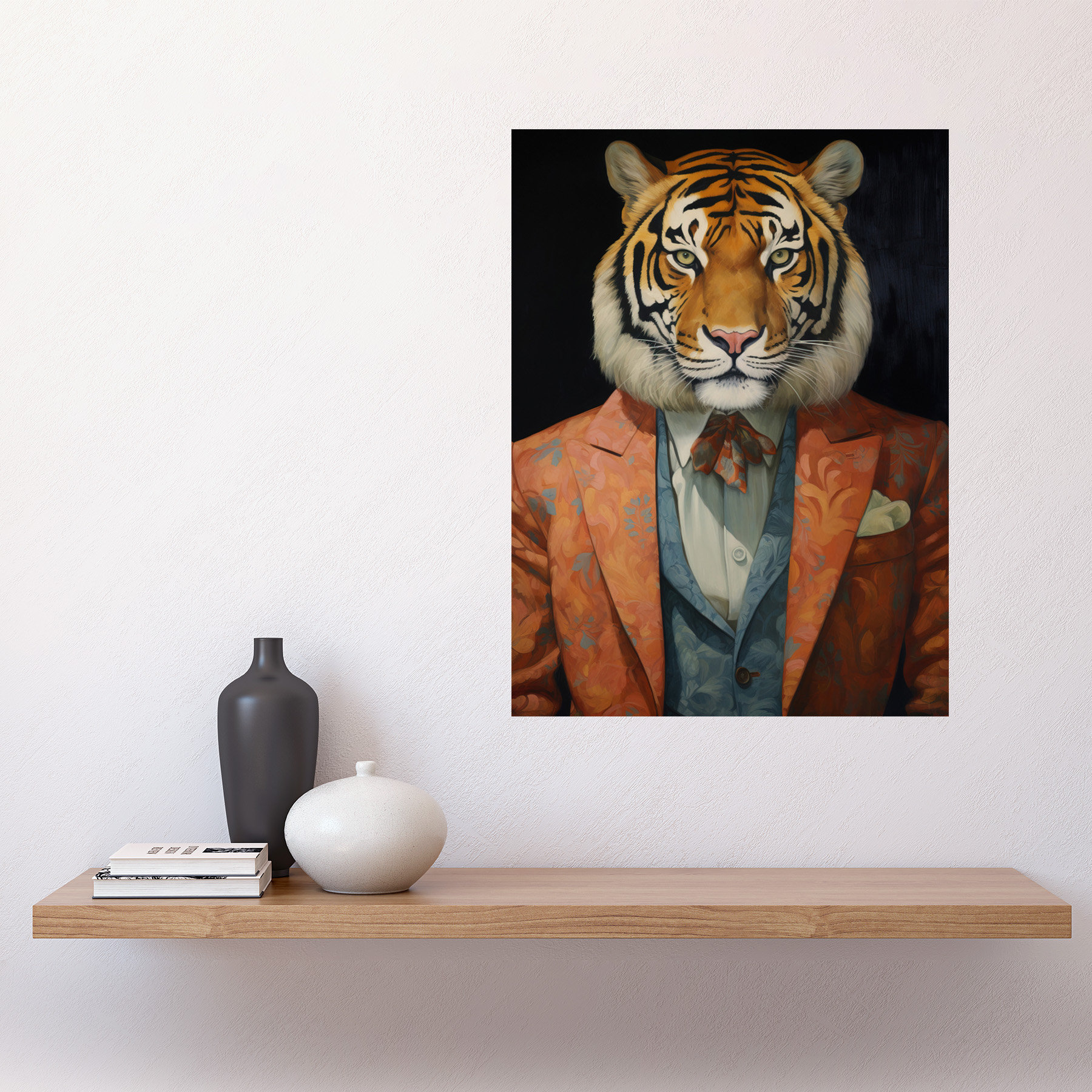 Happy Larry Wall Art Print Tiger About Town Artwork Suit Conceptual ...