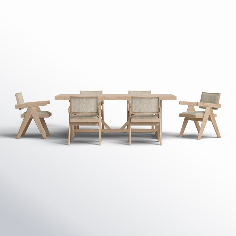 Birch Lane™ Granita Rectangular 84'' L x 39.1'' W Dining Set & Reviews ...