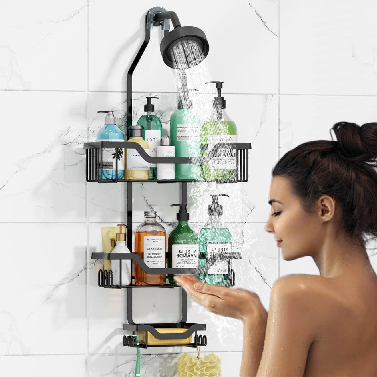 Rebrilliant Tablette de douche antirouille sans support de douche avec ...