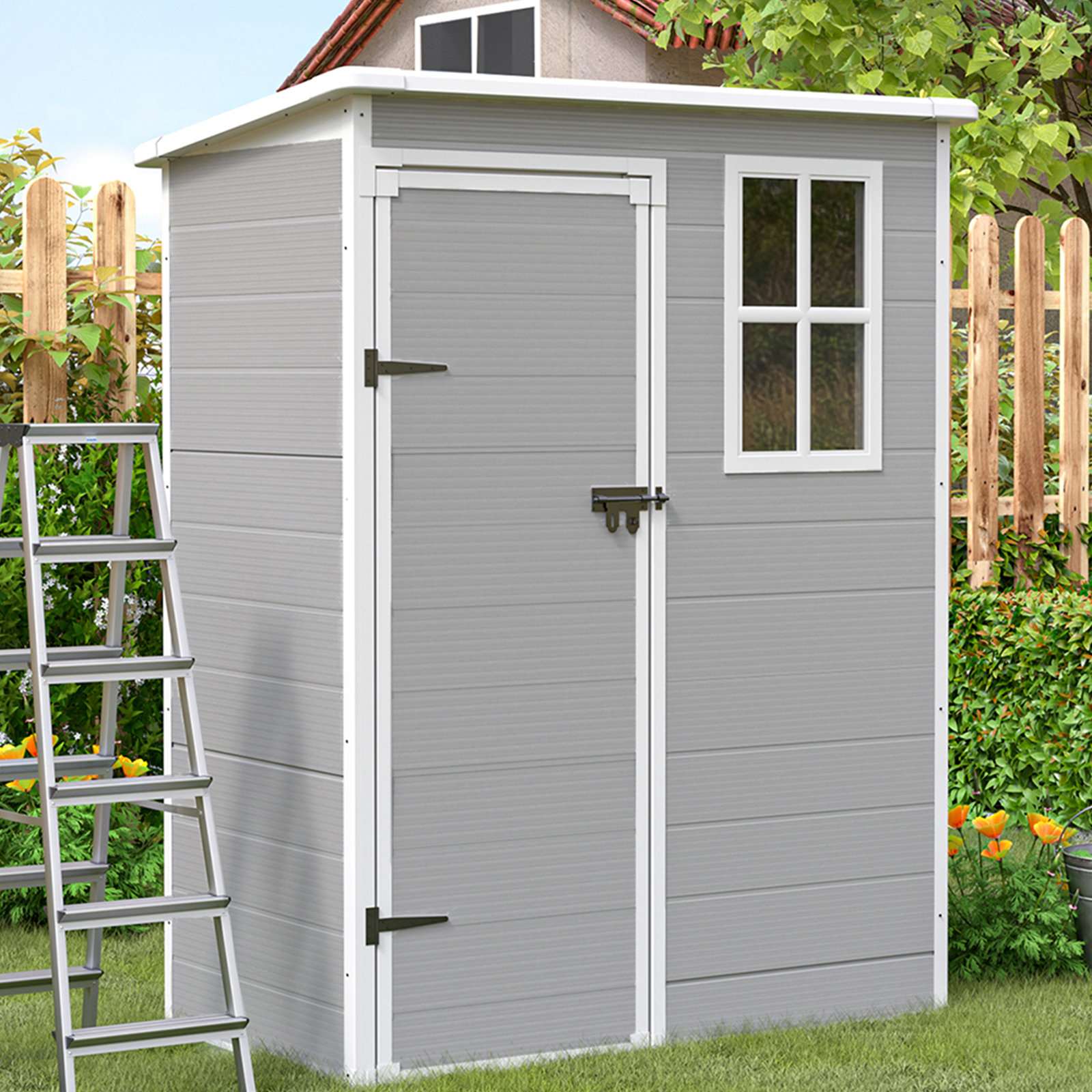 Hermes Outdoor Resin Storage Shed with Floor & Reviews - Wayfair Canada
