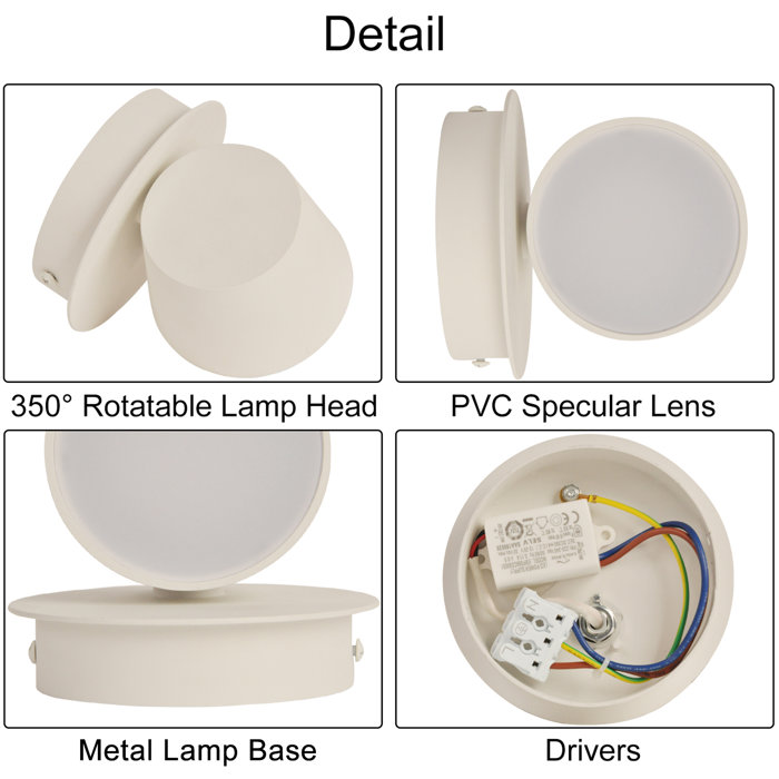 Wrought Studio Charlote Directional Led Armed Sconce Plug-in Adjustable ...