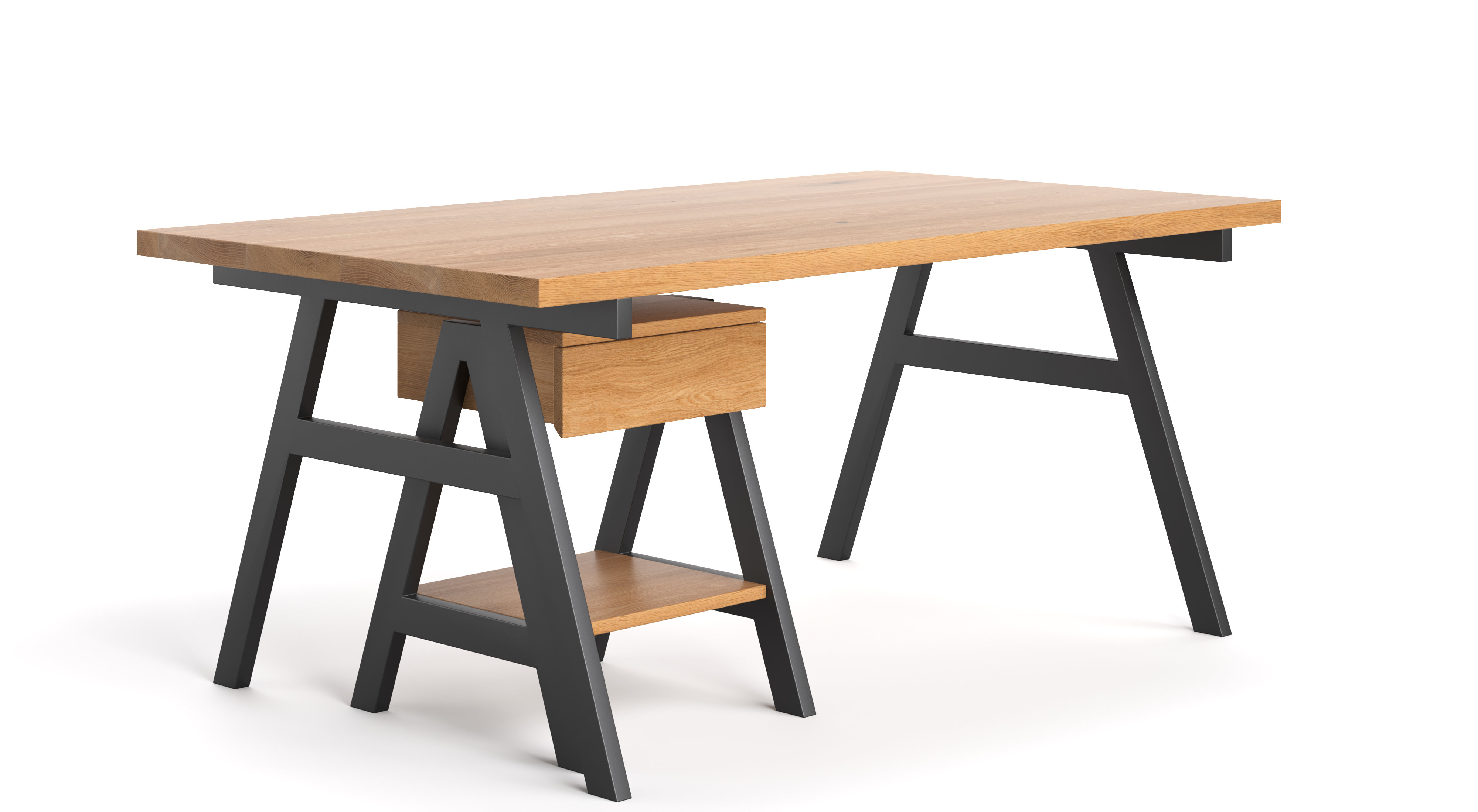 Borough Wharf Revamp Commercial Use 180Cm W Rectangle Writing Desk with ...
