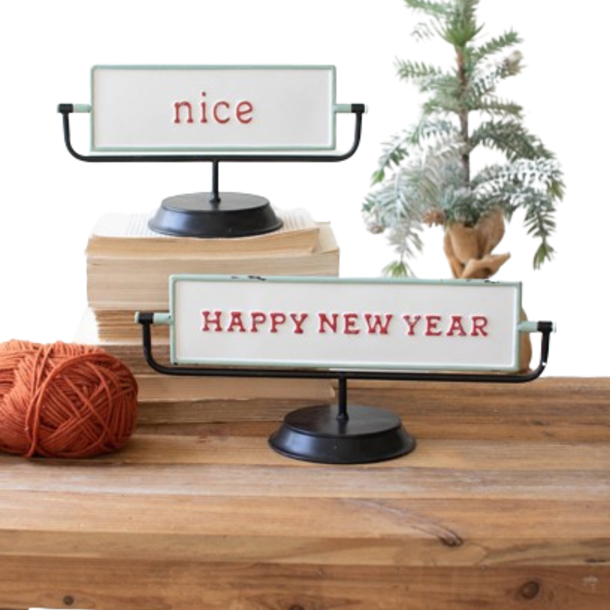 Kalalou Modern Naughty and Nice Enamel Flip Sign - Wayfair Canada